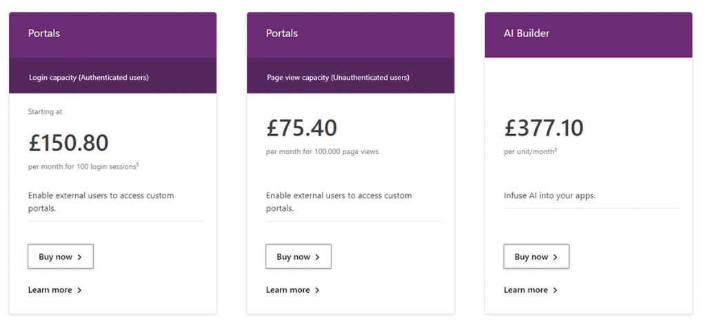 PowerApps Pricing - Consulting and Support Services